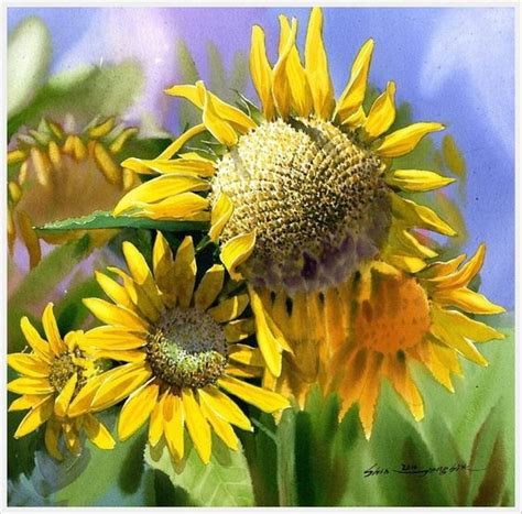 신종식 화백의 색 맑은 수채화 그림 꽃 수채화 그림 수채화 그림