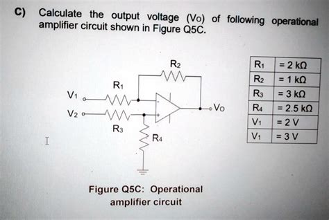 Solved Calculate The Output Voltage Vo Of The Following Operational Amplifier Circuit Shown