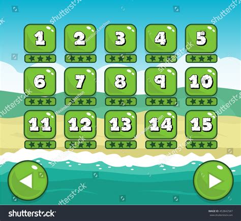 Level Select Game Ui Asset Parallax Stock Vector Royalty Free 453842587 Shutterstock