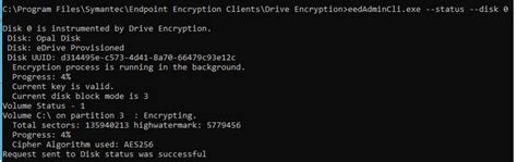 Encryption Status Via Eedadmincli Exe View