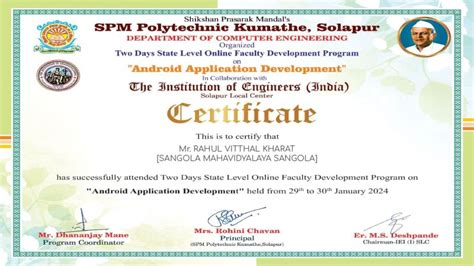 Prof Rahul Kharat On Linkedin Faculty Development Program On Android Application Development