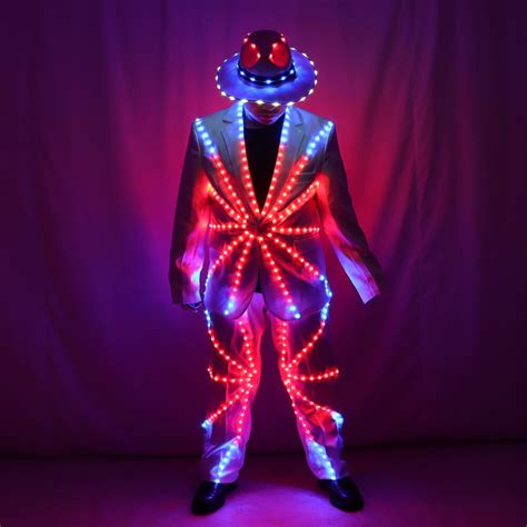 Full Color Led Suit Costumes Clothes Lights Luminous Stage Dance