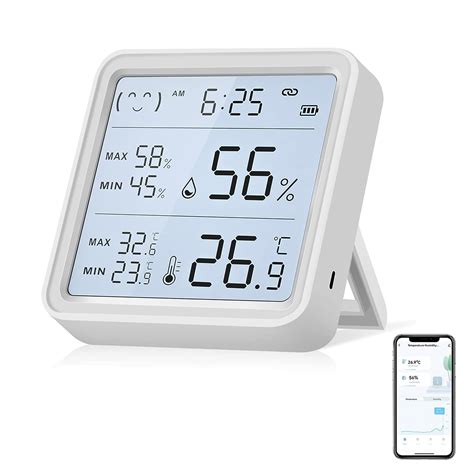 藍牙溫度計濕度計智慧型溫度濕度監測器大型 Lcd 背光顯示無線溫度感應器附應用程式通知警報適用於房間溫室的遠
