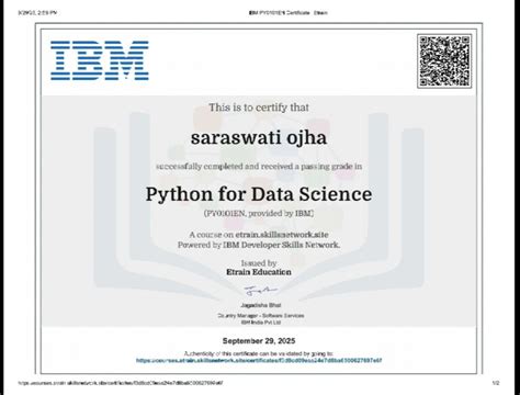 Ibmcertificate Pythonfordatascience Achievementunlocked