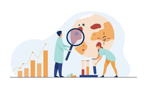 실험실에서 바이러스를 연구하는 과학자 개념에 대한 스톡 벡터 아트 및 기타 이미지 개념 건강 진단 건강관리와 의술 Istock