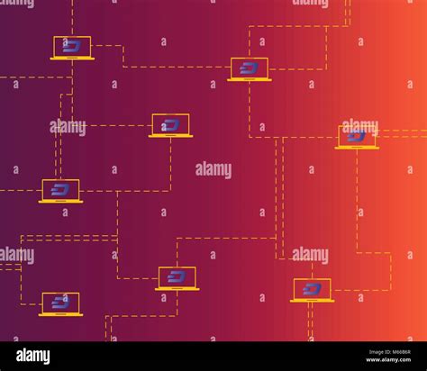 Dash Blockchain Technology Networking Background Stock Vector Image