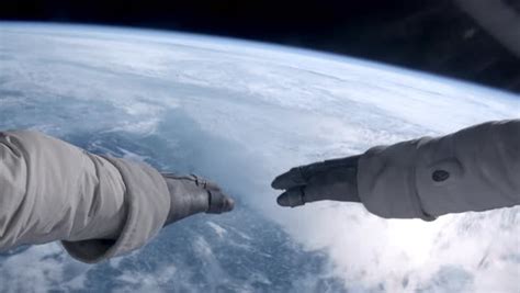 Pov First Person View Through Helmet During The Spacewalk Astronaut