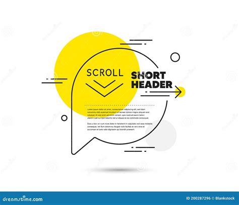 Scroll Down Arrow Line Icon Scrolling Screen Sign Swipe Page Vector Stock Vector