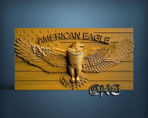 American Eagle 3d Stl Model Cnc Router Engraver Artcam Aspire Cnc