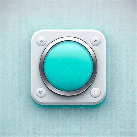 Premium Ai Image Elegant Blue Push Button With White Frame Captured