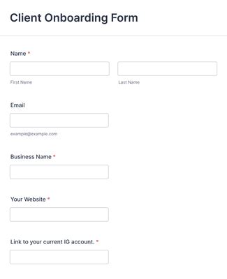 Client Onboarding Form Template Jotform