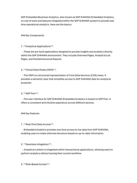 Sap Embedded Analytics Basics Pdf
