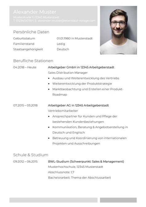 Lebenslauf Vertrieb Wichtige Inhalte Muster And Beispiele Lebenslauf