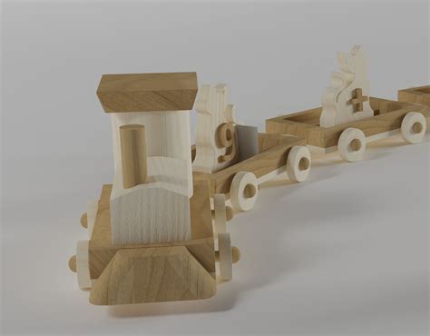 나무 장난감 기차 3d 모델 8 Unknown Free3d