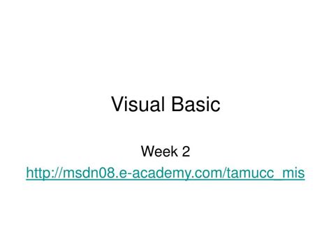 PPT Visual Basic PowerPoint Presentation Free Download ID 3555970