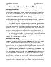 Making Smears And Simple Staining Procedure Docx Microbiology For Health Sciences Name ATU