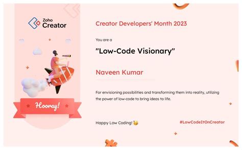 Naveen Kumar On Linkedin Zohocreator Innovation Codinglife