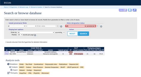 Querying Isolate Data — Bigsdb 1480 Documentation