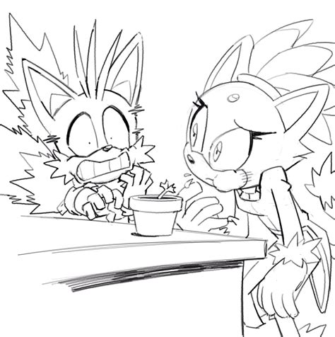Blaze The Cat Tails And Cosmo Sonic And 1 More Drawn By Tracy