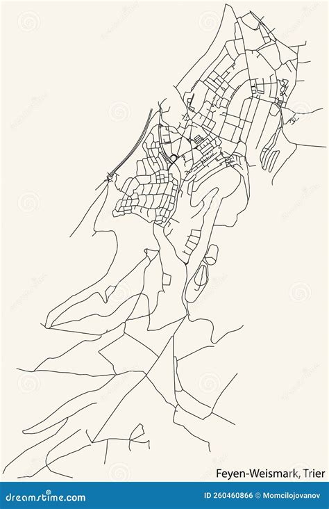 Street Roads Map Of The Feyen Weismark Municipality Trier Vector Illustration Cartoondealer