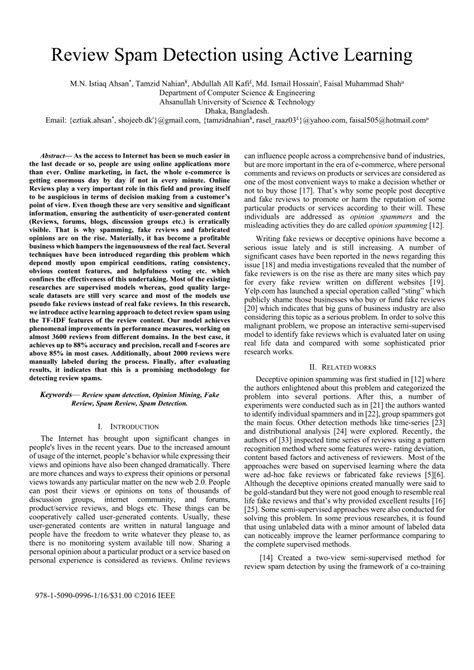 Pdf Review Spam Detection Using Active Learning
