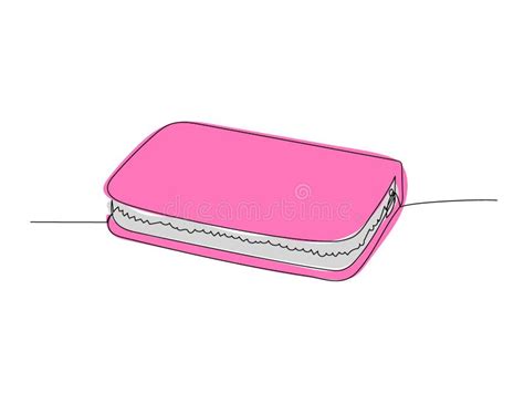 Pencil Case For Pens And Pencils One Line Color Art Continuous Line
