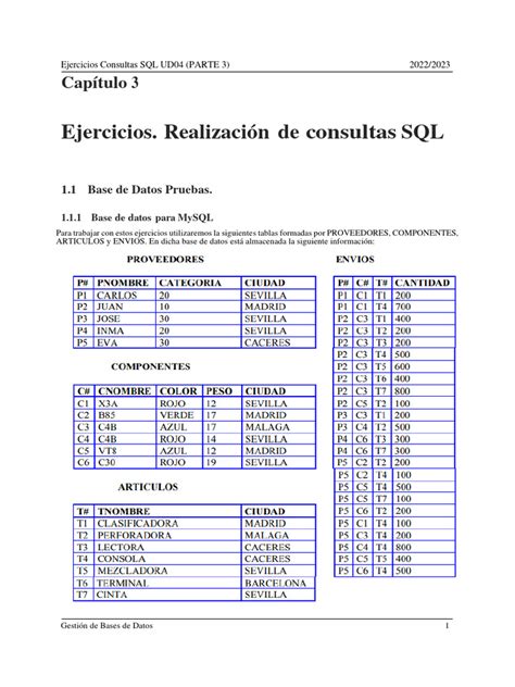 Ejercicios Consultas Sql Unidad Didactica 4 Parte 3 Pdf Sql