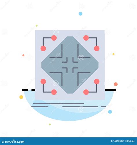 Data Infrastructure Network Matrix Grid Flat Color Icon Vector