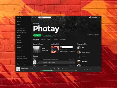 Spotify Mac App Ui Sketch File Sketch Vector Uidownload