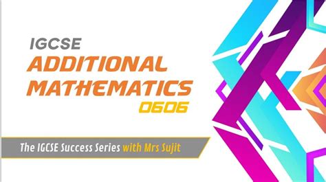 Additional Mathematics Igcse 0606 Stageo