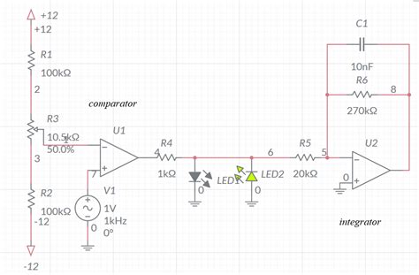 Operational Amplifier Why Does The DC Level Of The Integrator Output Change Electrical