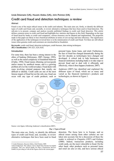 Pdf Credit Card Fraud And Detection Techniques A Review