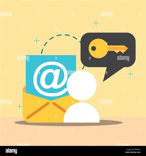 Email People Security Key Data Vector Illustration Stock Vector Image