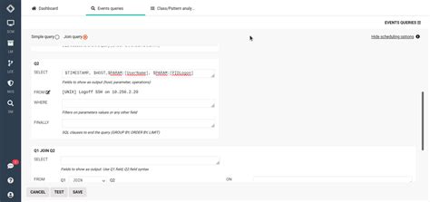 Events Queries Sgbox Next Generation Siem And Soar