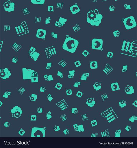 Set Cloud Technology Data Transfer Folder Vector Image