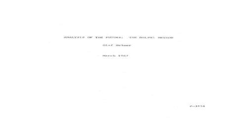 Pdf Analysis Of The Future The Delphi Method Dokumentips