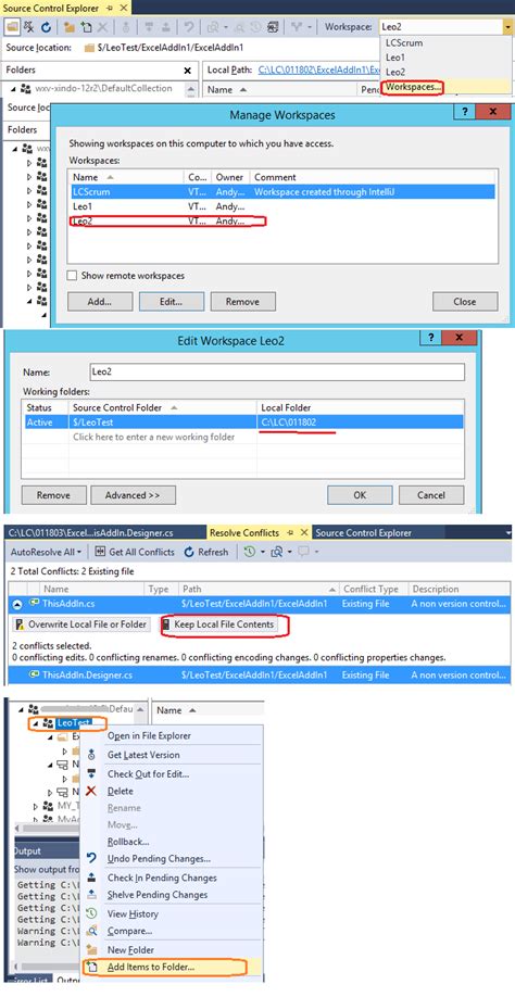 C Repair Local Visual Studio Tfs Workspace Mapping To The Previous