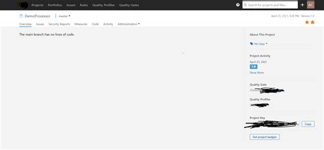 SonarQube Not Generating Report The Main Branch Has No Lines Of Code SonarQube Server