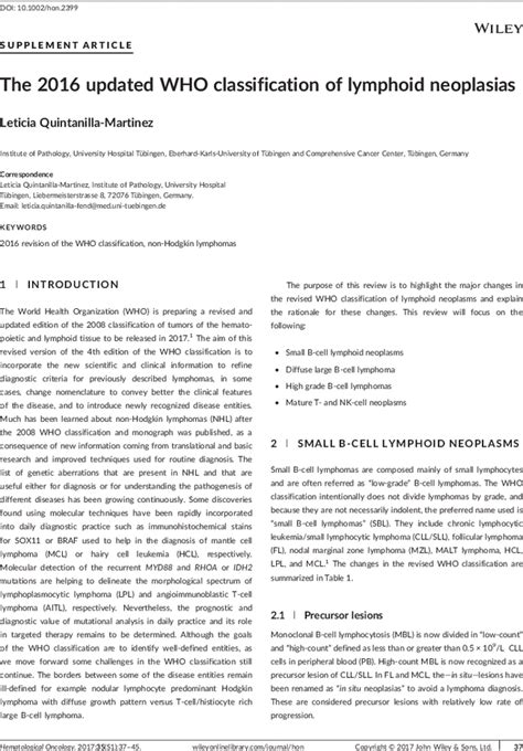 Hematological Oncology Wiley Online Library