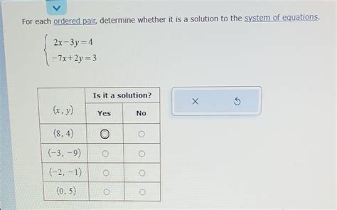 Solved For Each Ordered Pair Determine Whether It Is A Chegg Com