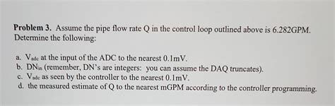 Problem Assume The Pipe Flow Rate Q In The Control Chegg