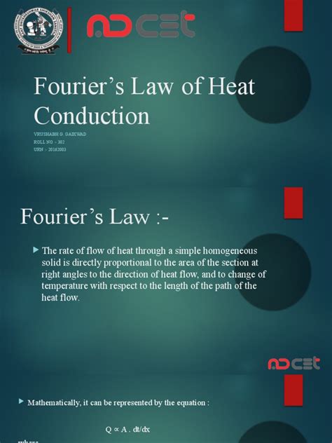 Fouriers Law Of Heat Conduction Pdf