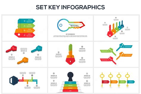 Premium Vector Set Keys Concept For Infographics With 3 4 6 Steps Options Parts Or Processes