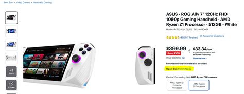 Asus Rog Ally With Ryzen Z1 Apu Gets Price Drop