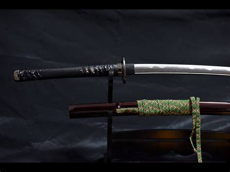 竹光刀 黒レザー革一貫巻き一尺柄｜長物拵え（全長約121㎝ 鞘が約90㎝ 全約840g 払って約460g）拵の販売・通販 商品画像