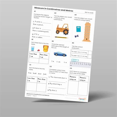 Year 2 Measure In Centimetres And Metres Fluency Matrix Resource Classroom Secrets