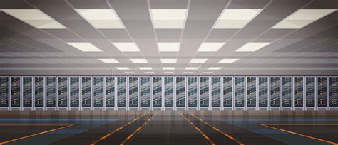 Data Center Room Hosting Server Computer Information Stock Vector Illustration Of Element