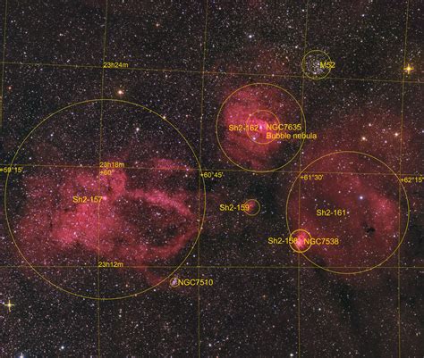 Bubble Nebula Region Wide Field Astrodoc Astrophotography By Ron Brecher