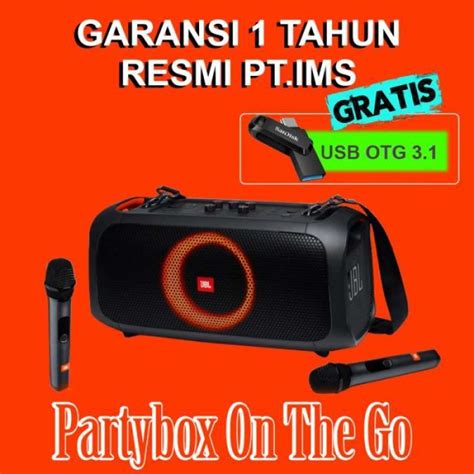 Jual Jbl Partybox On The Go Onthego Speaker Karaoke Free Mic Wireless Jbl Multicolor Di