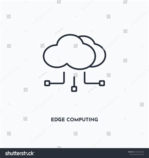 Edge Computing Outline Icon Simple Linear Stock Vector Royalty Free